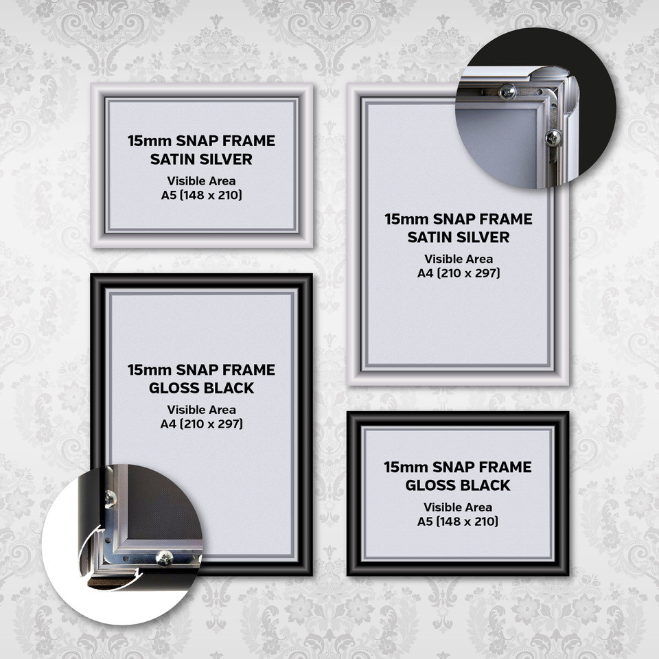 15mm Poster Display Snap Frames