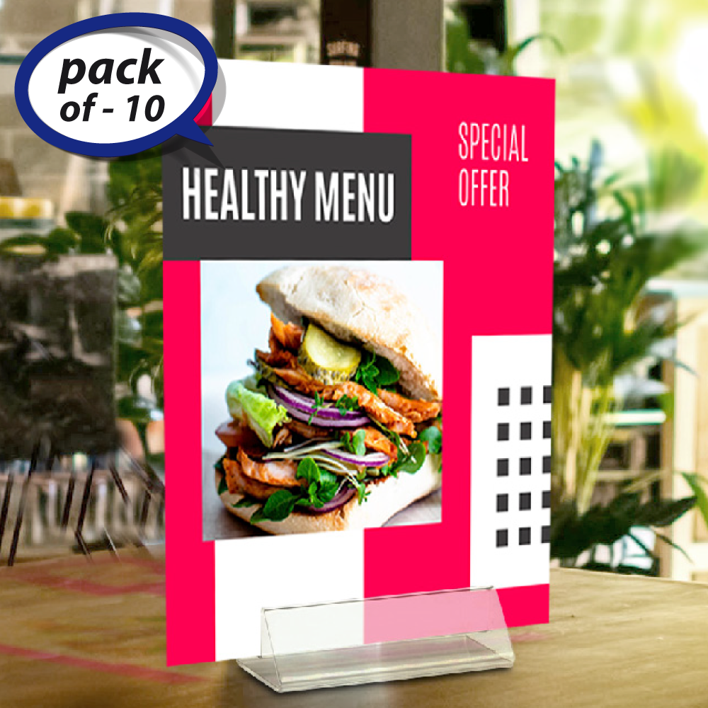 Acrylic Menu Card Holders | 10 Clear Acrylic Menu Card Holders | Cater ...