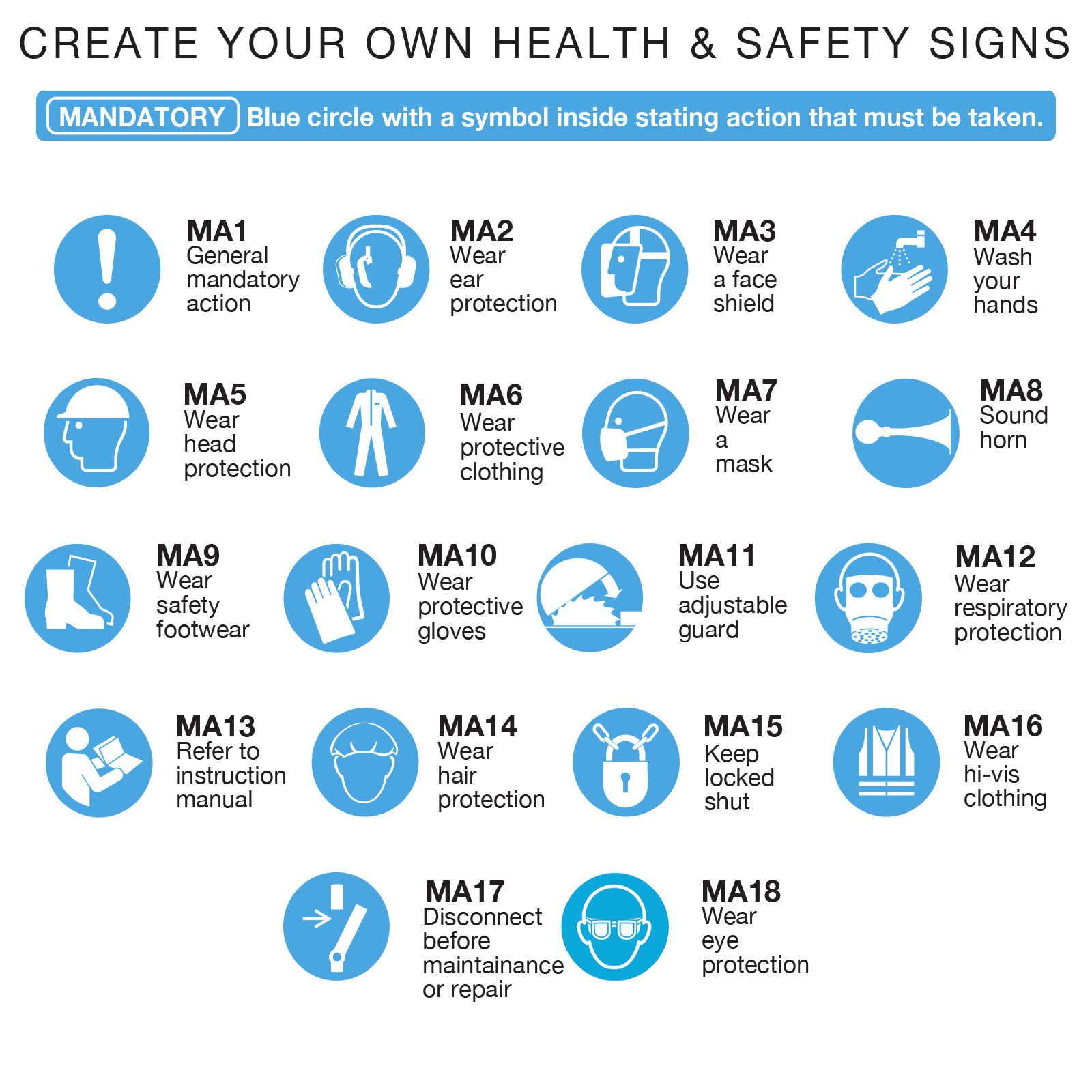 Create your own Mandatory Safety Sign - Style 3