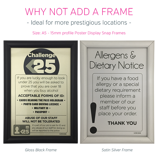 Challenge 25 Sign - Under Age Drinking Notice - Pub & Bar Notice