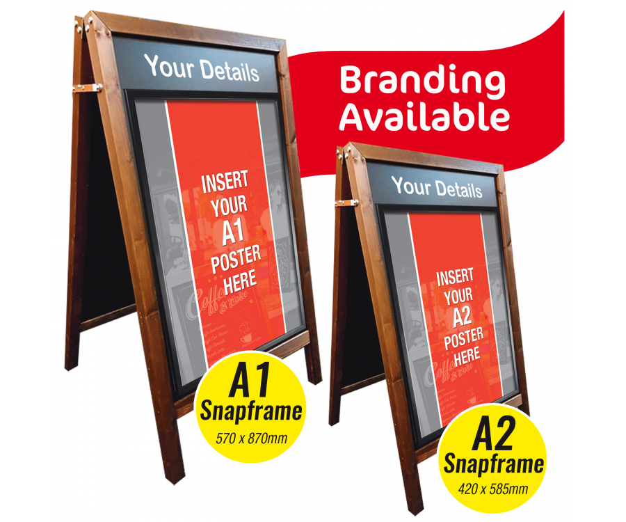 Premium Snap poster Frame Wooden Chalkboard Pavement A-boards
