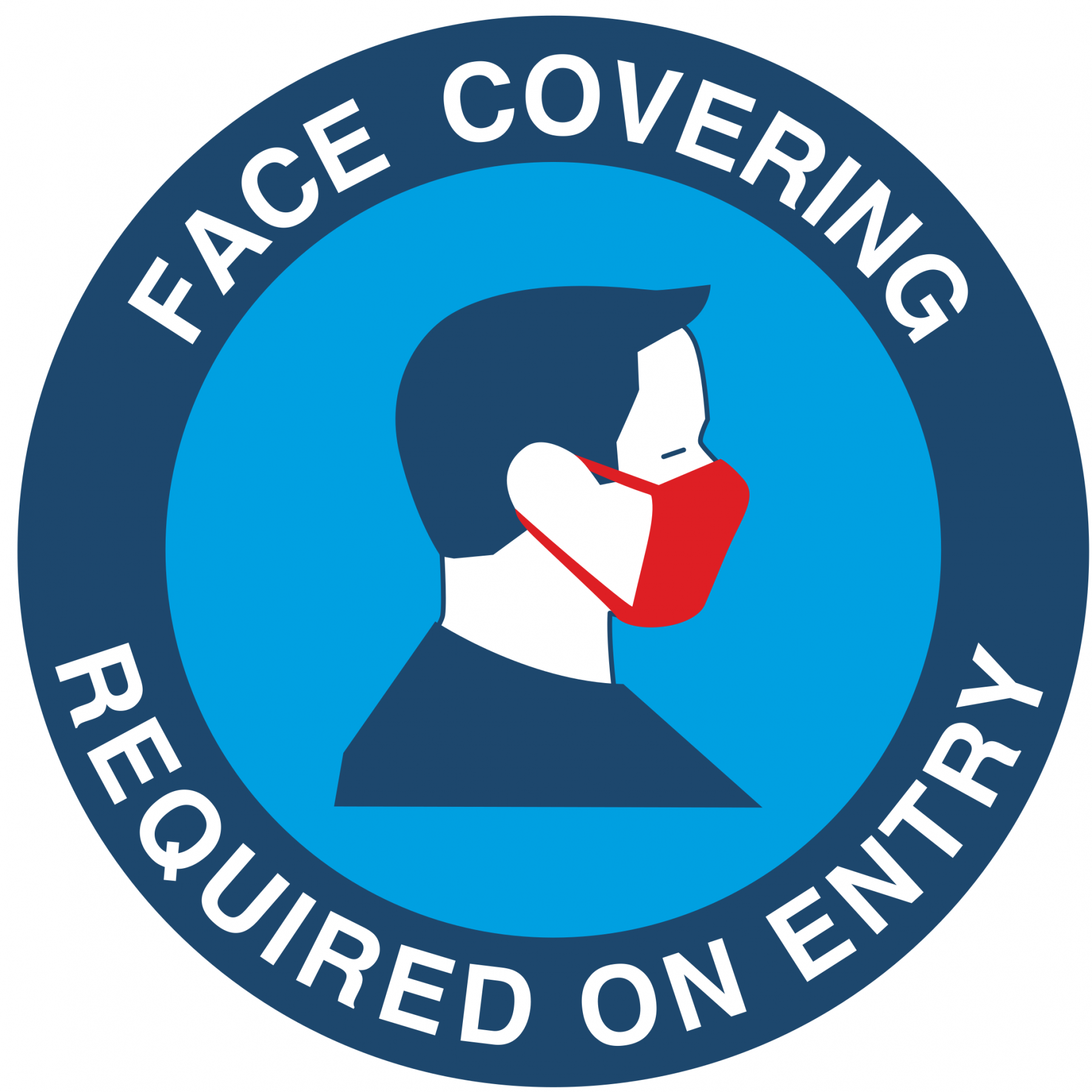 Face Covering required on Entry vinyl sticker