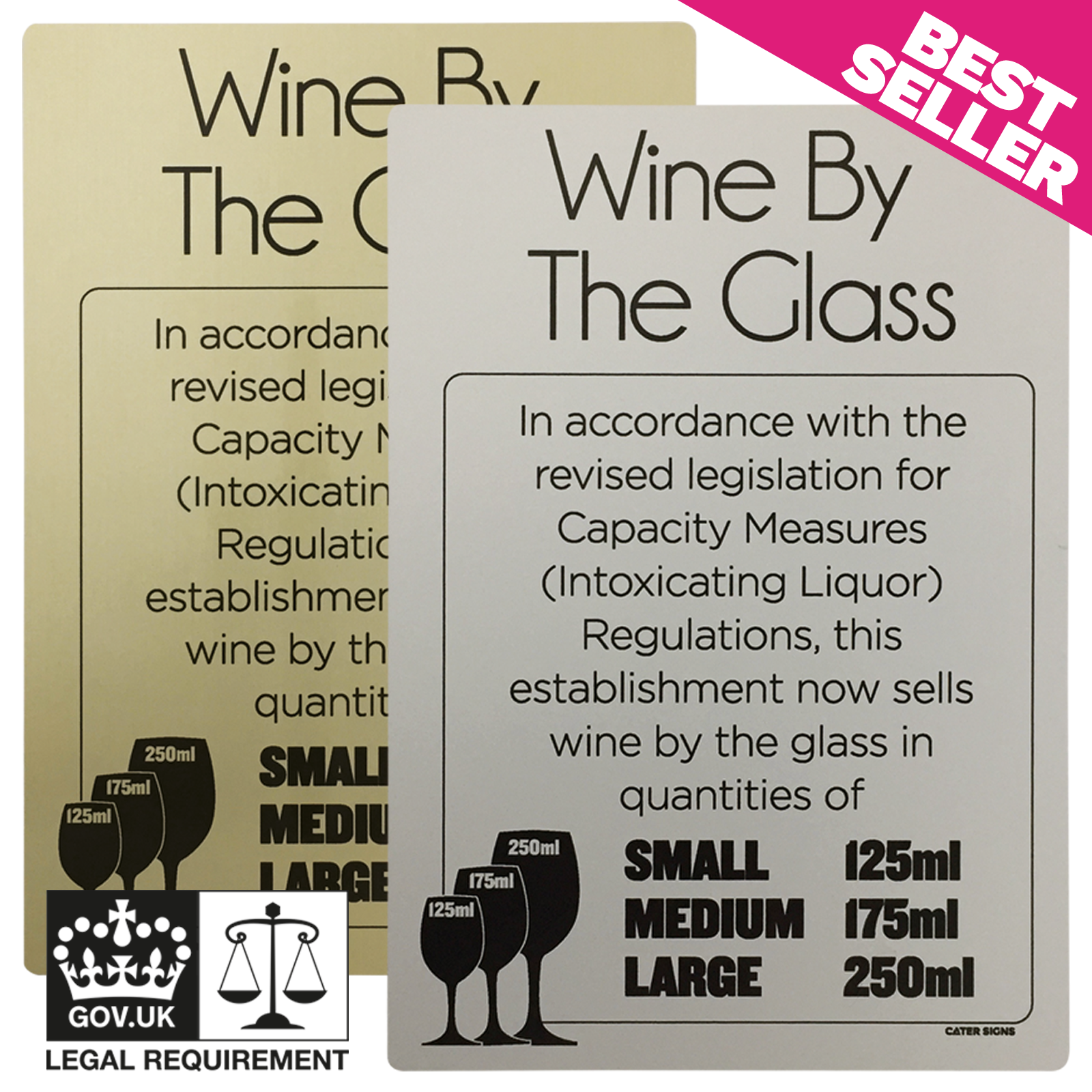 125ml, 175ml & 250ml Wine By The Glass Licensing & Bar Notice