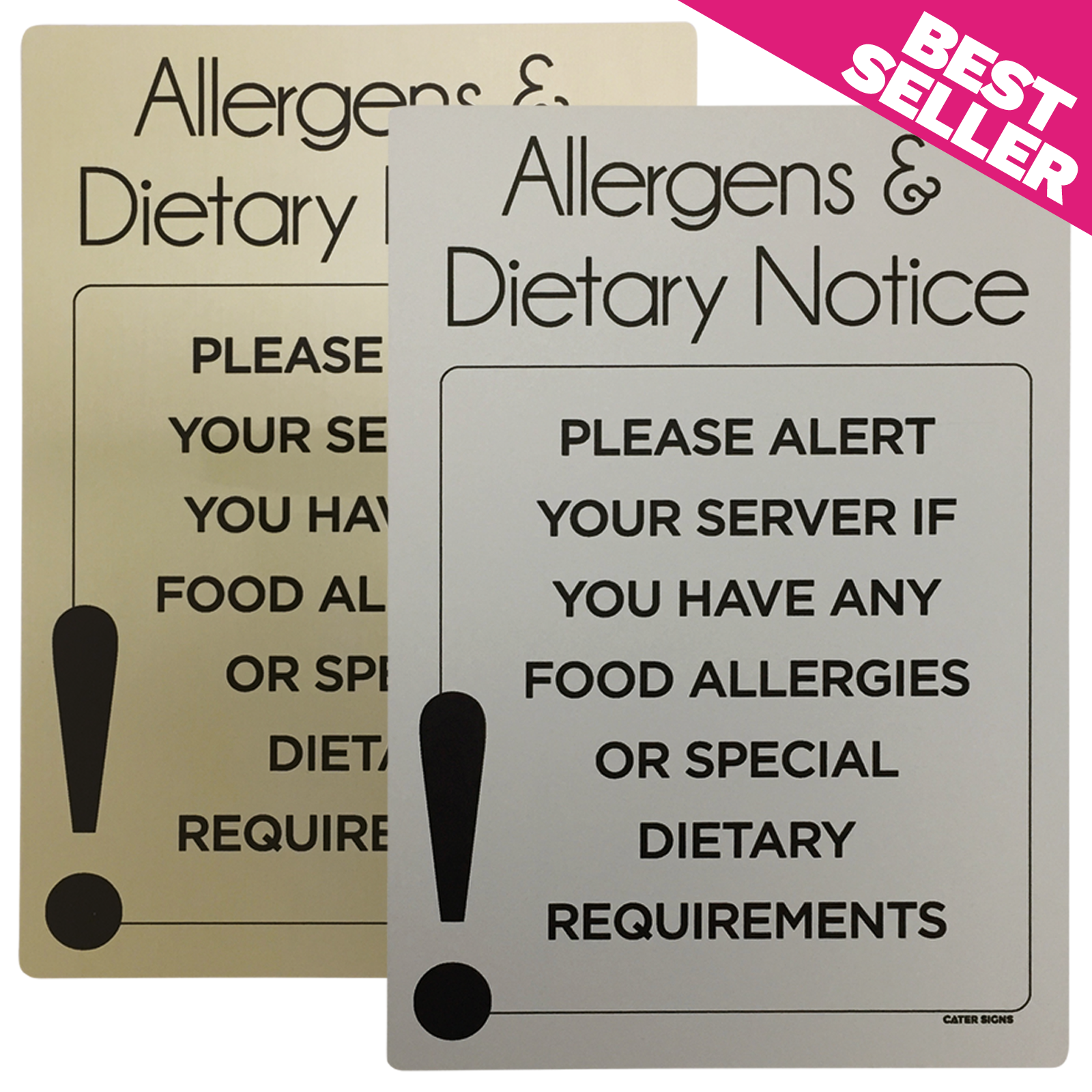 Food Allergy Sign. Alert your server of any Allergens & Dietary ...
