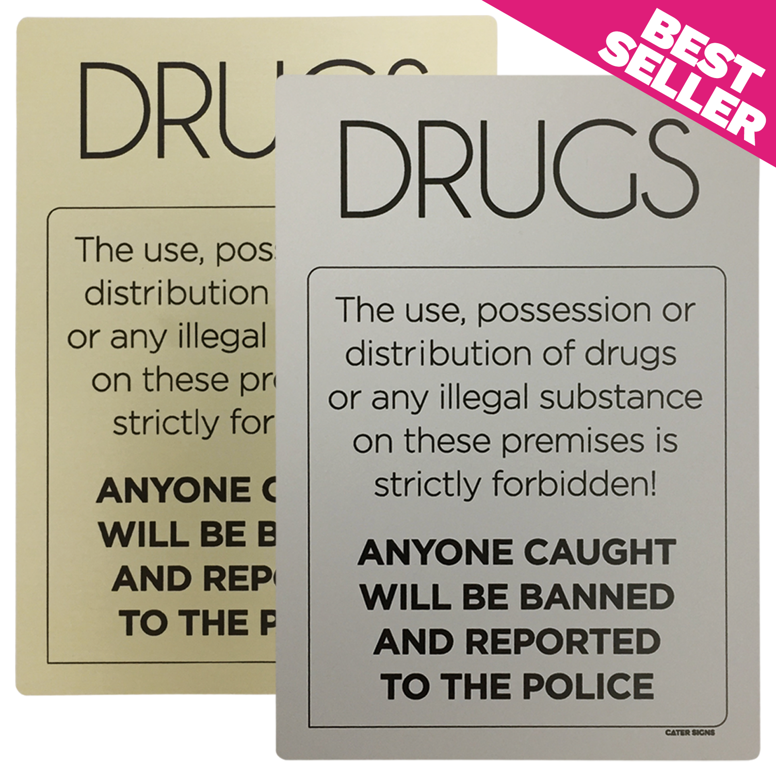 No Drugs Sign | No Drugs Allowed - Police Will Be Informed Notice