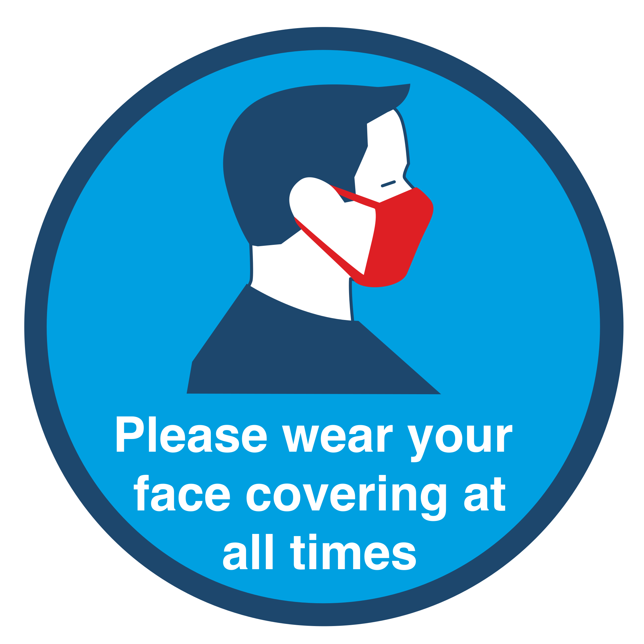 Face covering must be worn at all times vinyl floor and wall graphic
